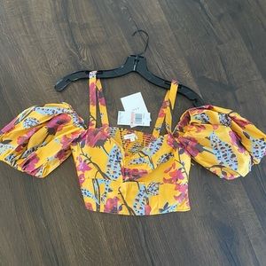 A.L.C. | Tops | Alc Melody Coldshoulder Floralprint Crop Top | Poshmark